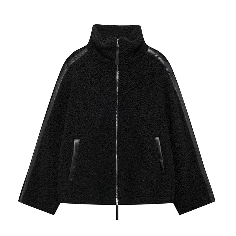 Teddy Zip Up Jacket with Stripe Detail for Women – Aurelle London